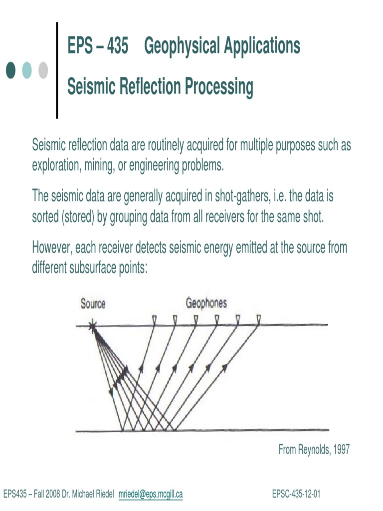 Seismic Reflection Processing | PDF | Reflection Seismology | Geophysics