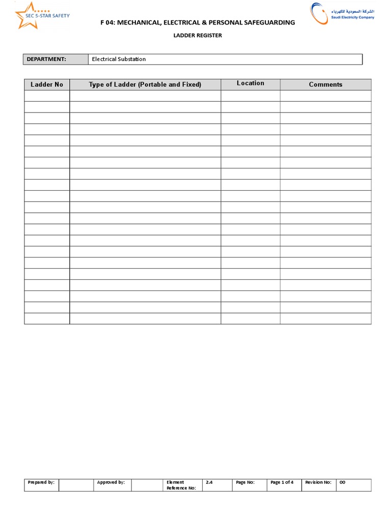 Ladder Safety Inspection Records | PDF | Manufactured Goods