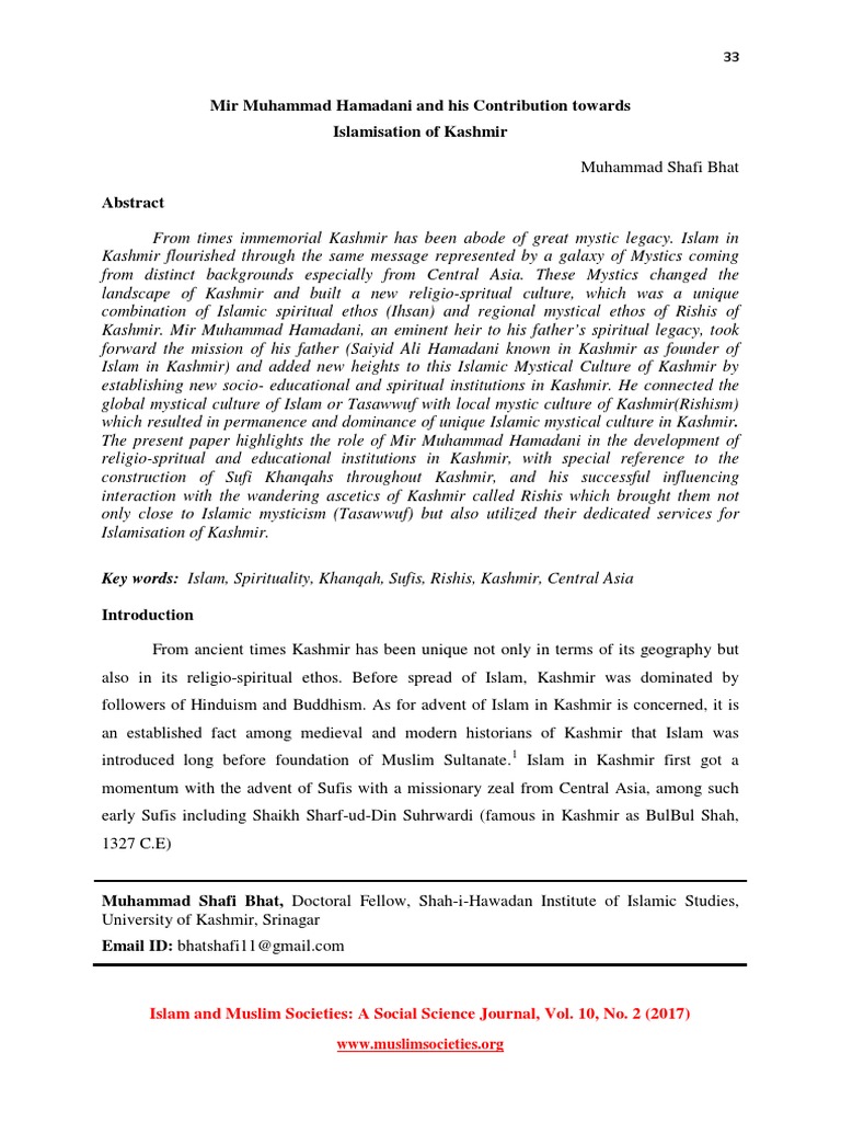 Mir Muhammad Hamadani PDF | PDF | Sufism | Mosque