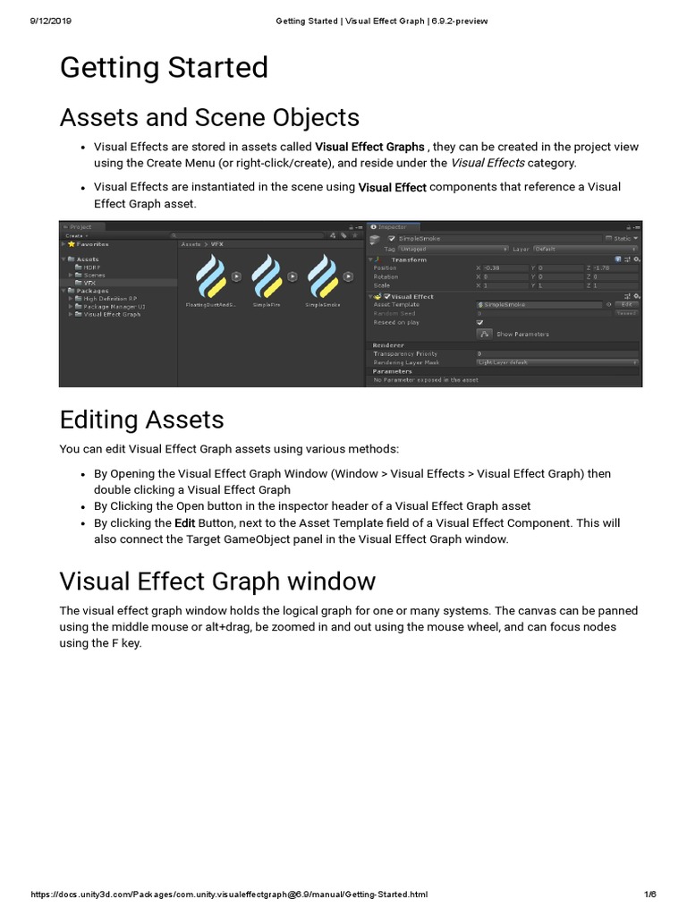 Getting Started Visual Effect Graph 692 Preview Pdf Application Programming Interface