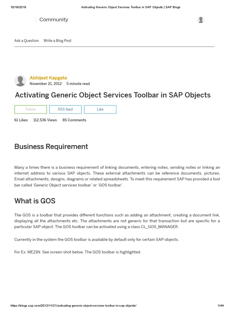 Activating Generic Object Services Toolbar In Sap Objects Sap Blogs 5805