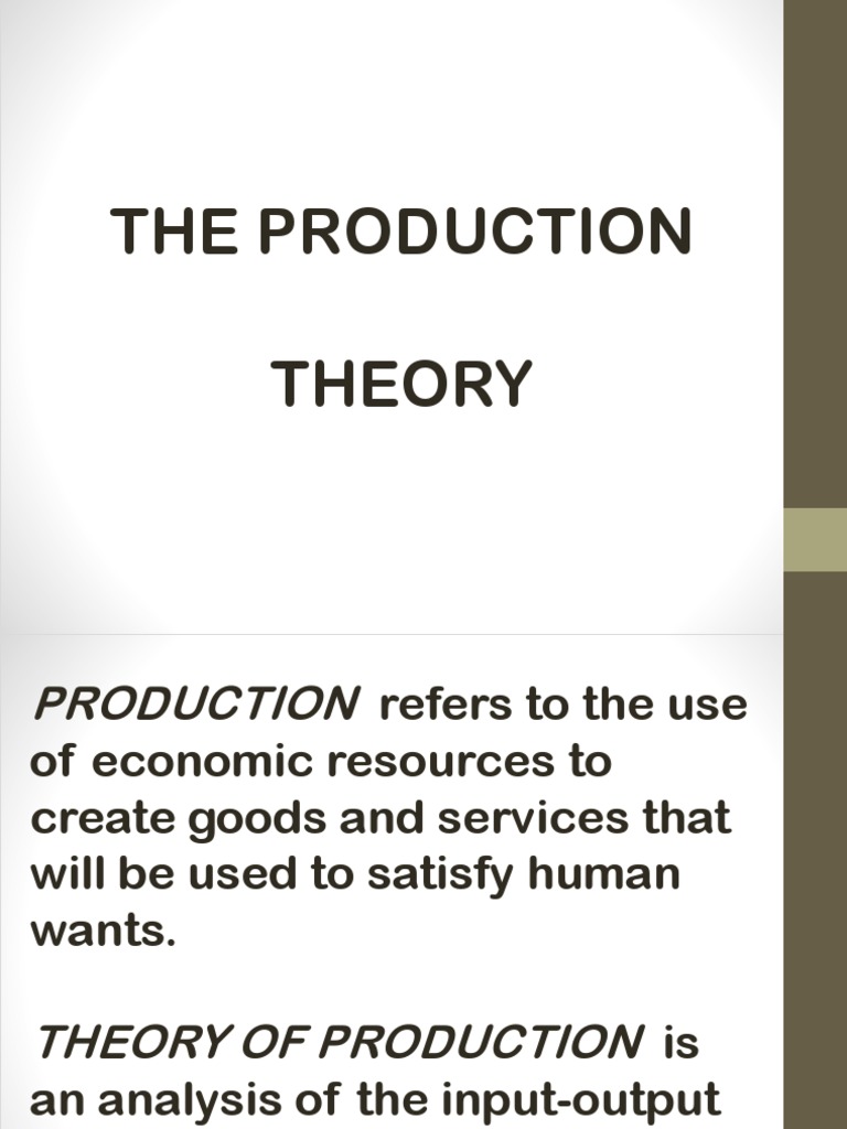 Production Theory Pdf Factors Of Production Production Function
