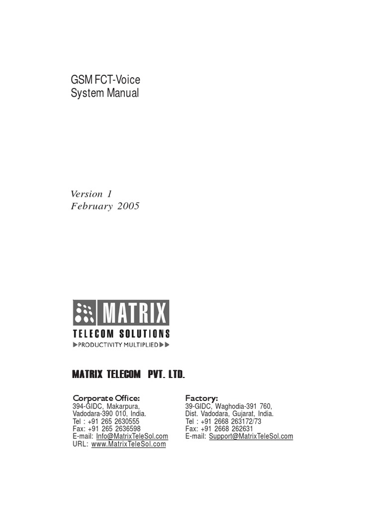 GSM FCT-Voice V1 System Manual PDF | PDF | Telephone | Gsm