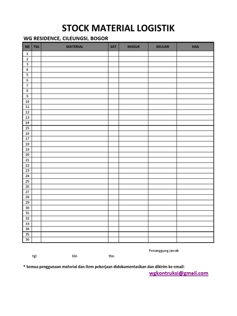 Stock Gudang Tabel PDF | PDF