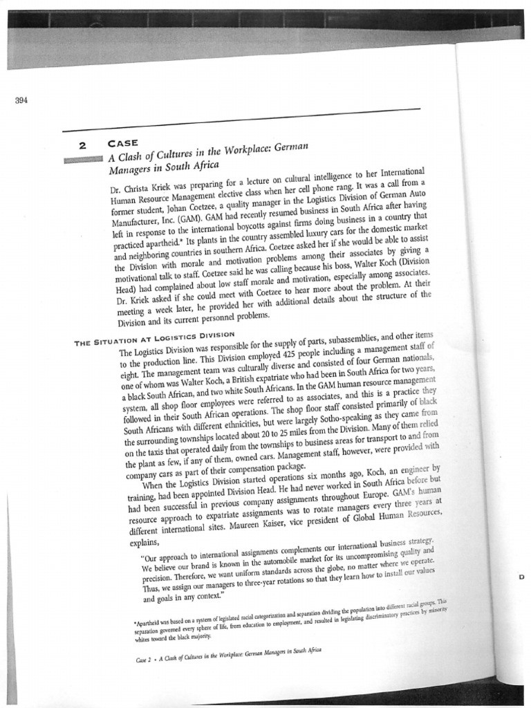 A Clash of Culture Case Study Ihrm | PDF