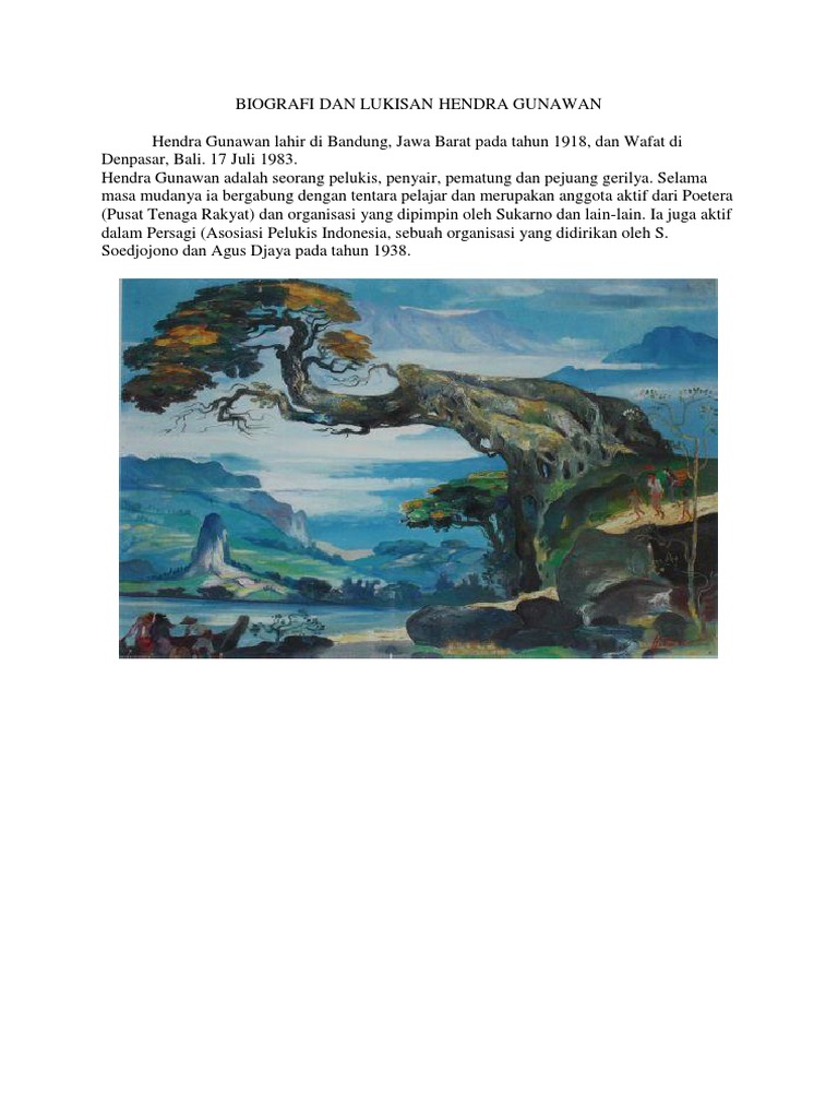 Biografi Dan Lukisan Hendra Gunawan | PDF