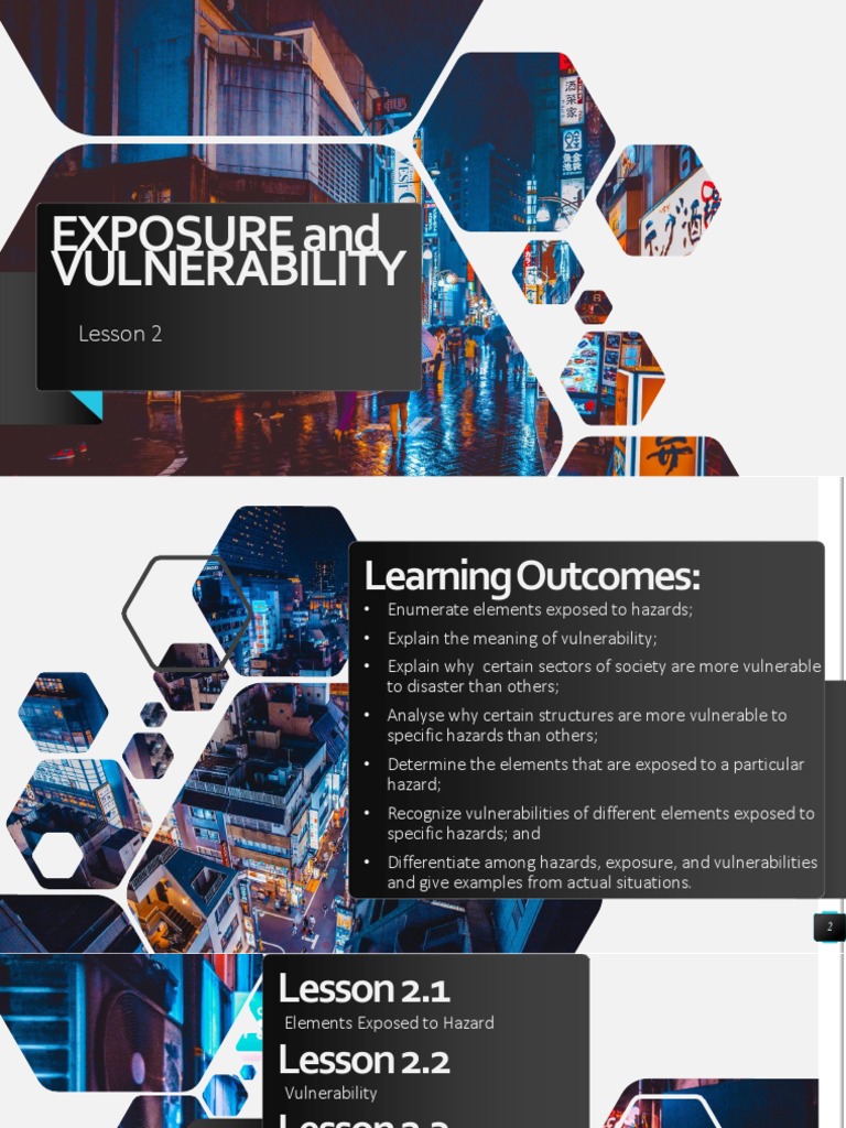 Lesson 2 Exposure and Vulnerability | PDF | Hazards | Vulnerability