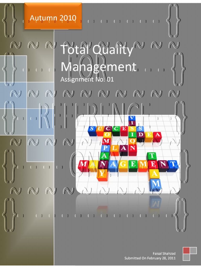 Total Quality Management Assignment No 1 | PDF