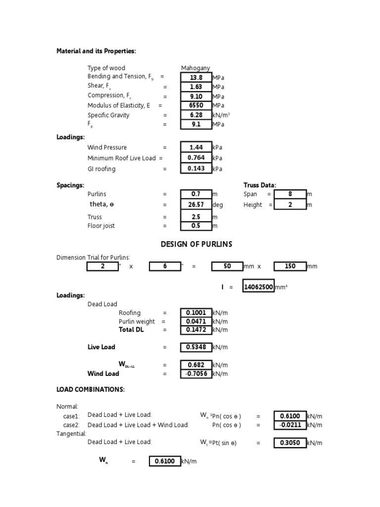 Residential Building Design Using Excel Program Final | PDF | Truss ...