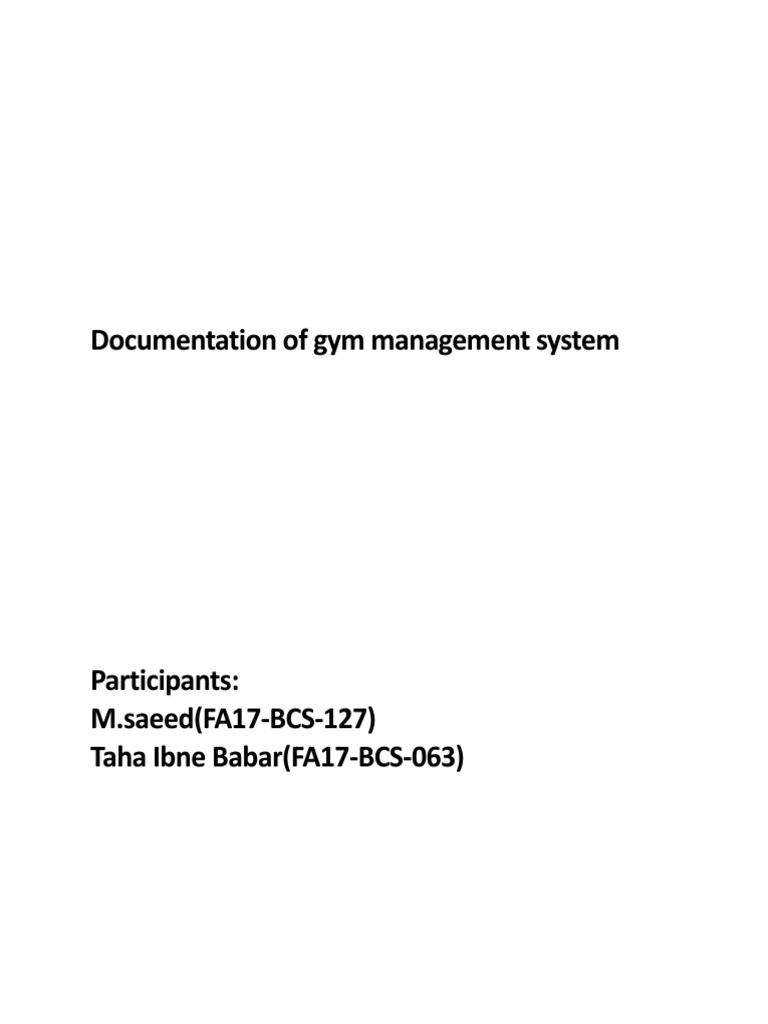 Gym Documentation | PDF | Conceptual Model | Databases