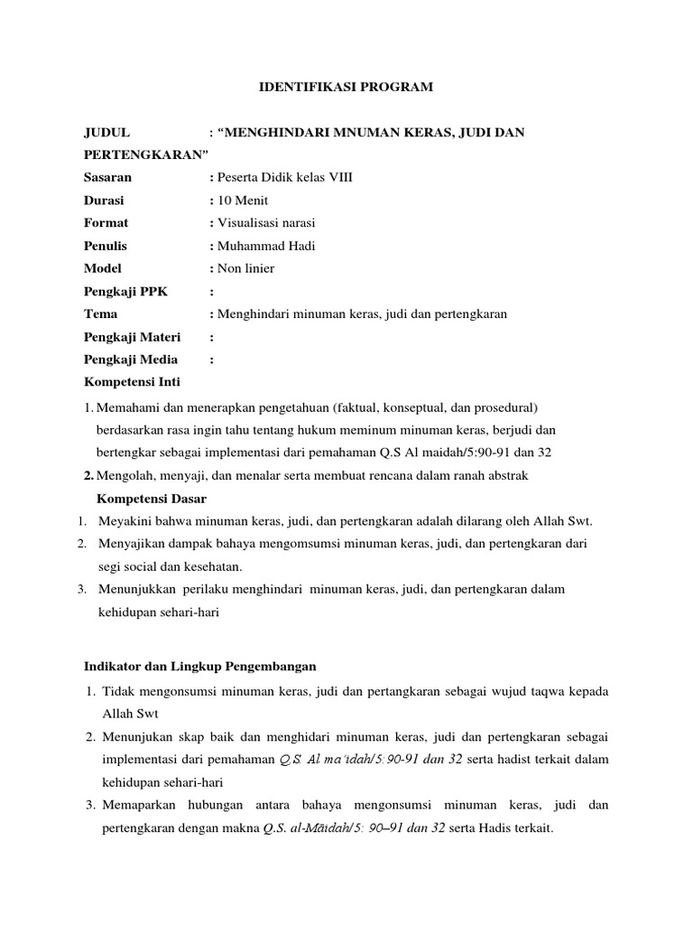 Contoh Naskah Video Pembelajaran | PDF
