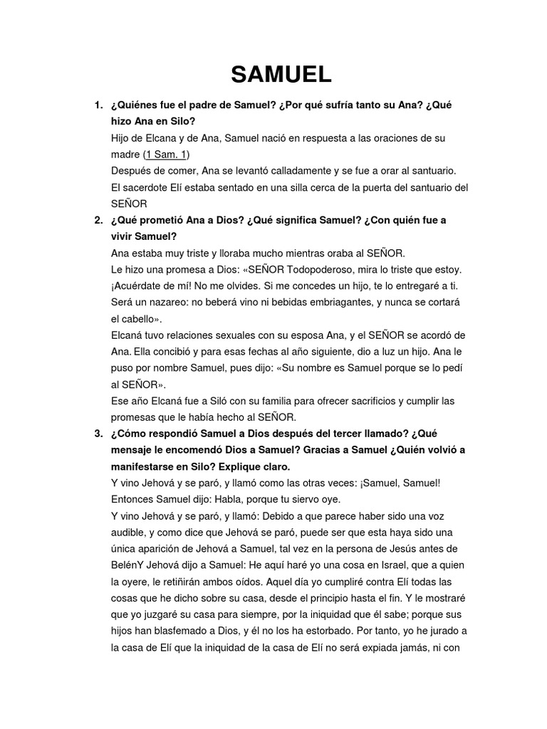Quiénes Fue El Padre de Samuel | PDF | David | Saulo