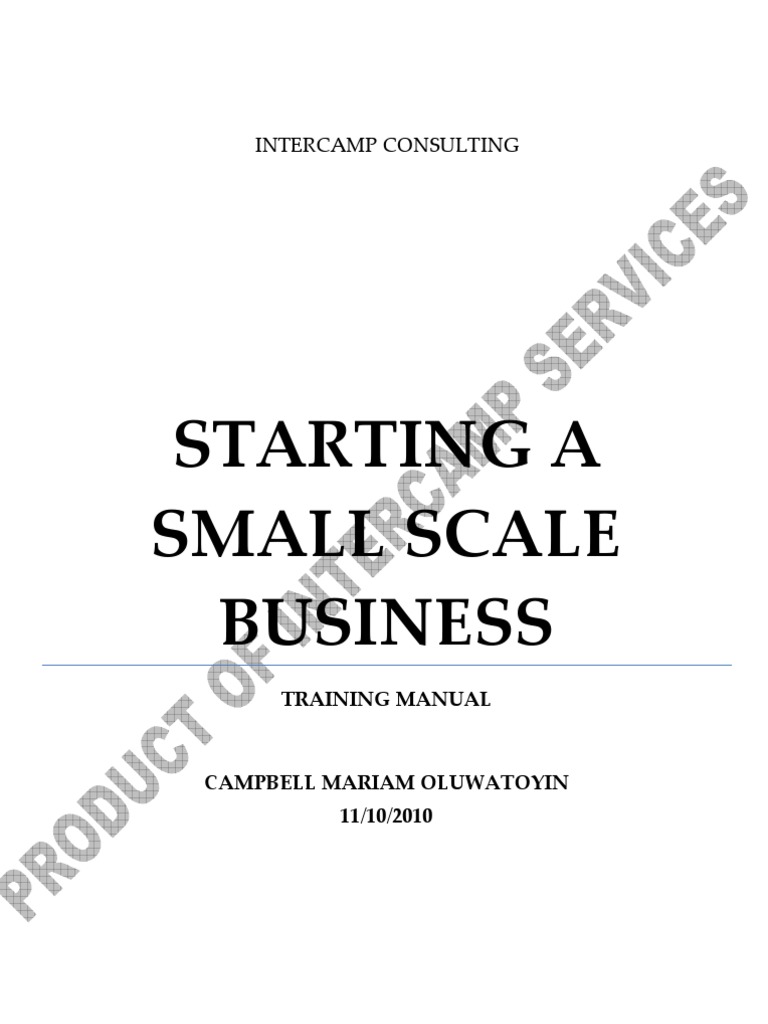 Starting A Small Scale Business | PDF | Business | Economies