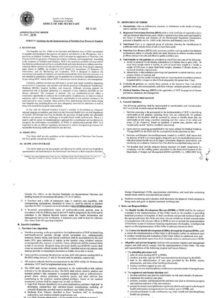 Administrative Order 2019-0033