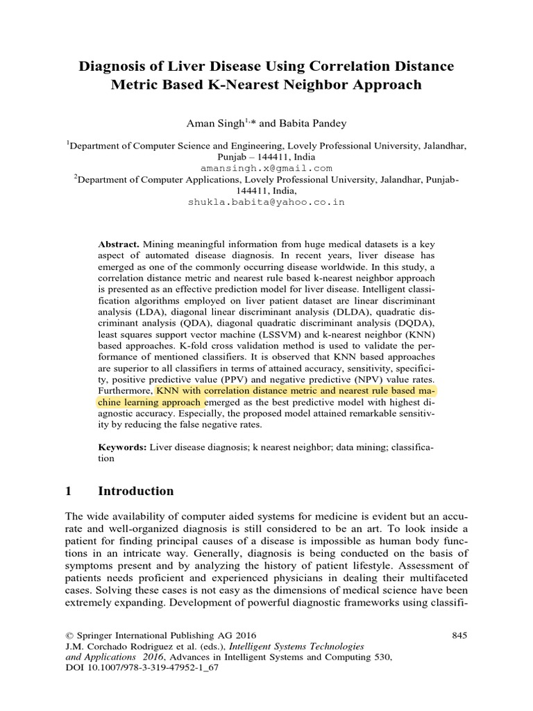 An Euclidean Distance Based KNN Computational Method For Assessing ...
