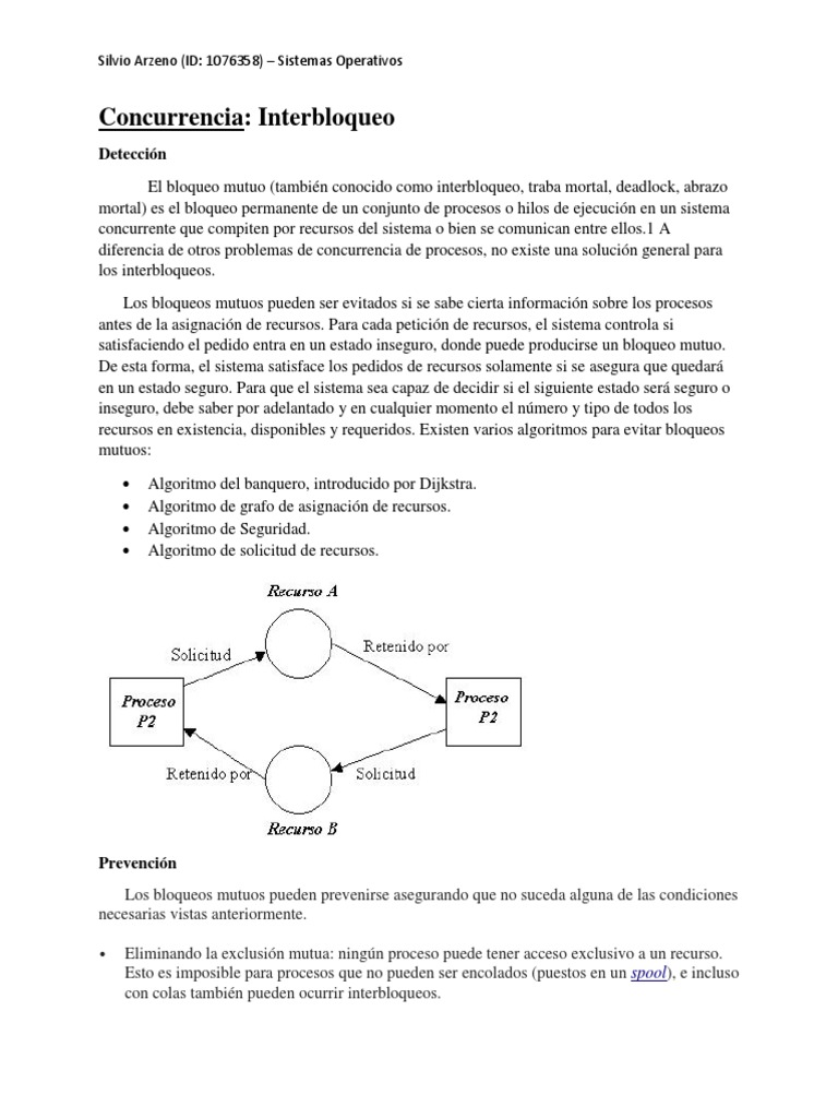 Interbloqueo SO | PDF | Concurrencia (informática) | Ingeniería Informática