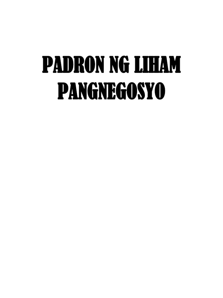 Padron NG Liham Pangnegosyo | PDF