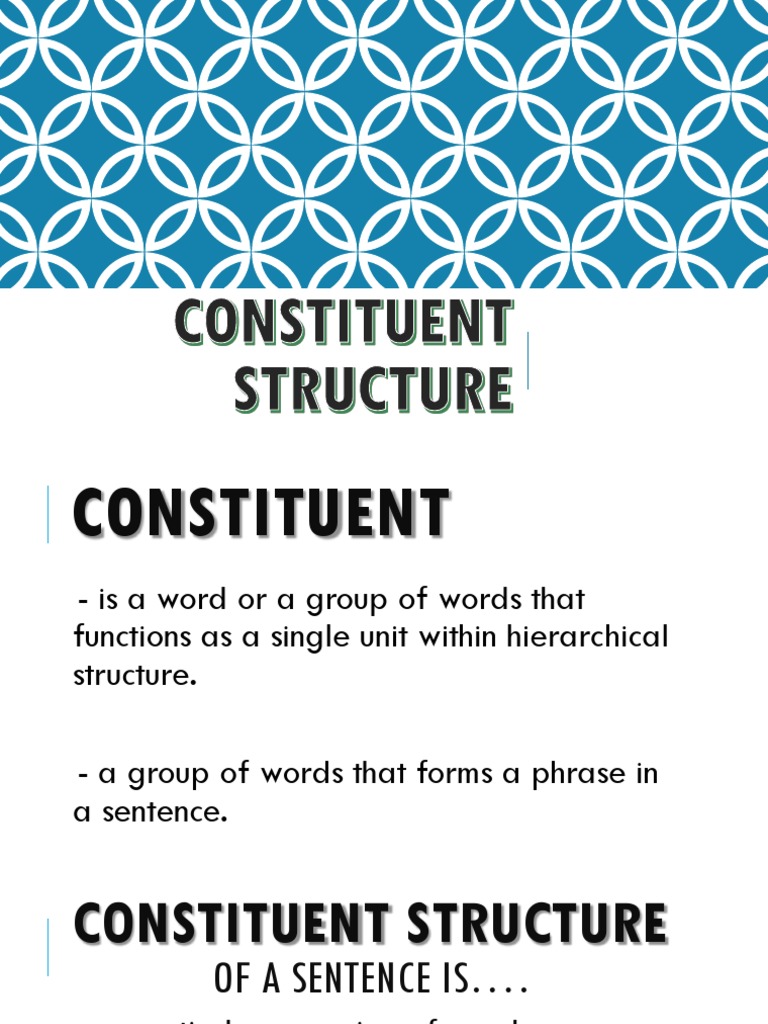 2 Constituent Structure PDF | PDF | Syntactic Relationships | Linguistics
