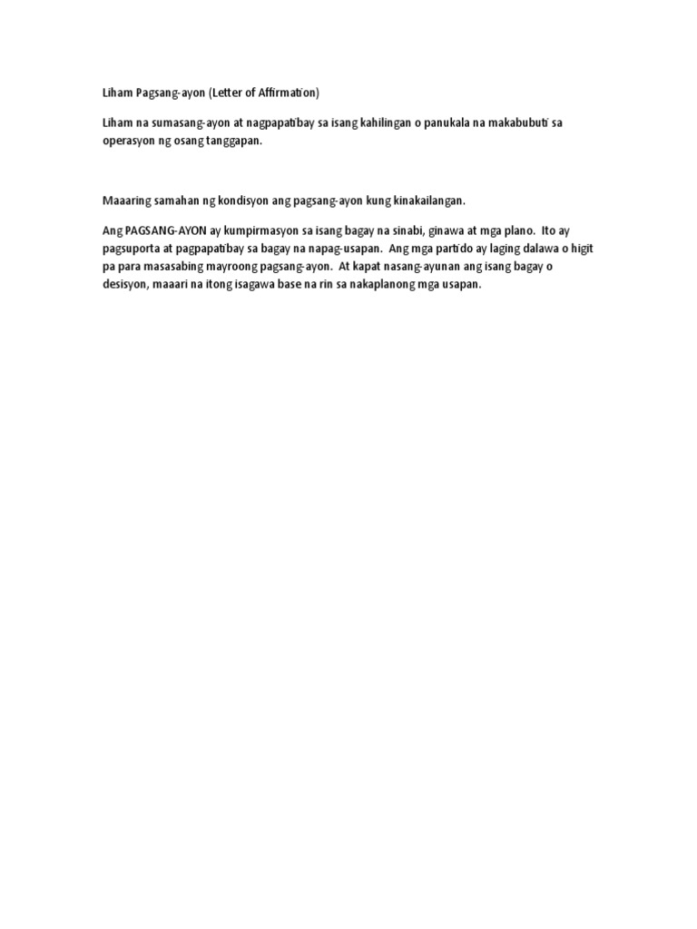 Liham Pangsang Ayon | PDF