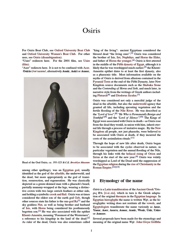 Osiris Pdf Osiris Horus
