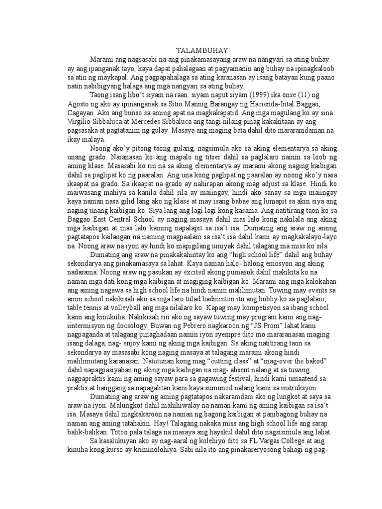 TALAMBUHAY | PDF