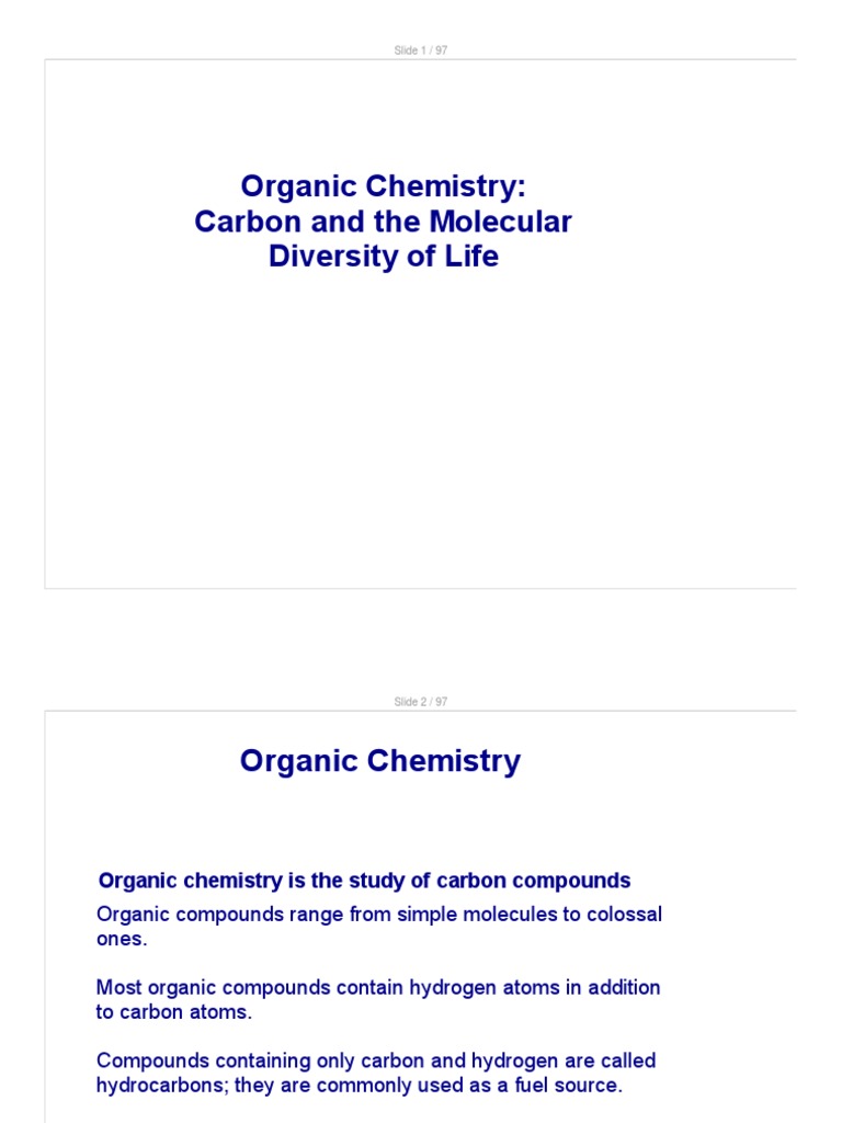 Organic Chemistry Presentation 2011 11 07 1 Slide Per Page PDF | PDF ...