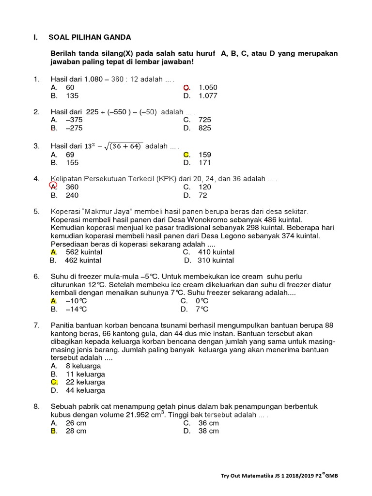 To-P2-Matematika 2019 | PDF