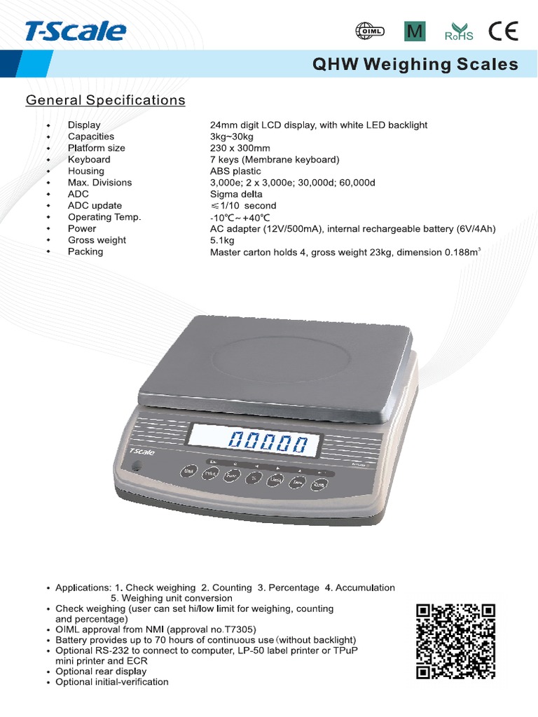 Datasheet QHW Series - TSCALE | PDF