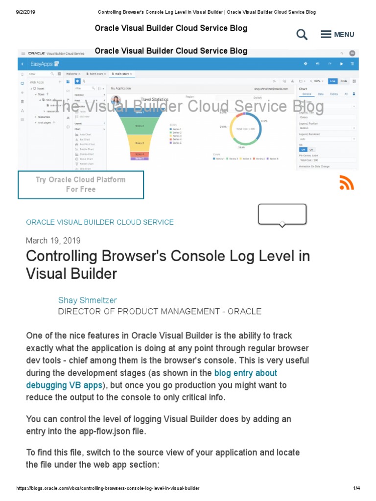 Controlling Browser's Console Log Level in Visual Builder | PDF ...
