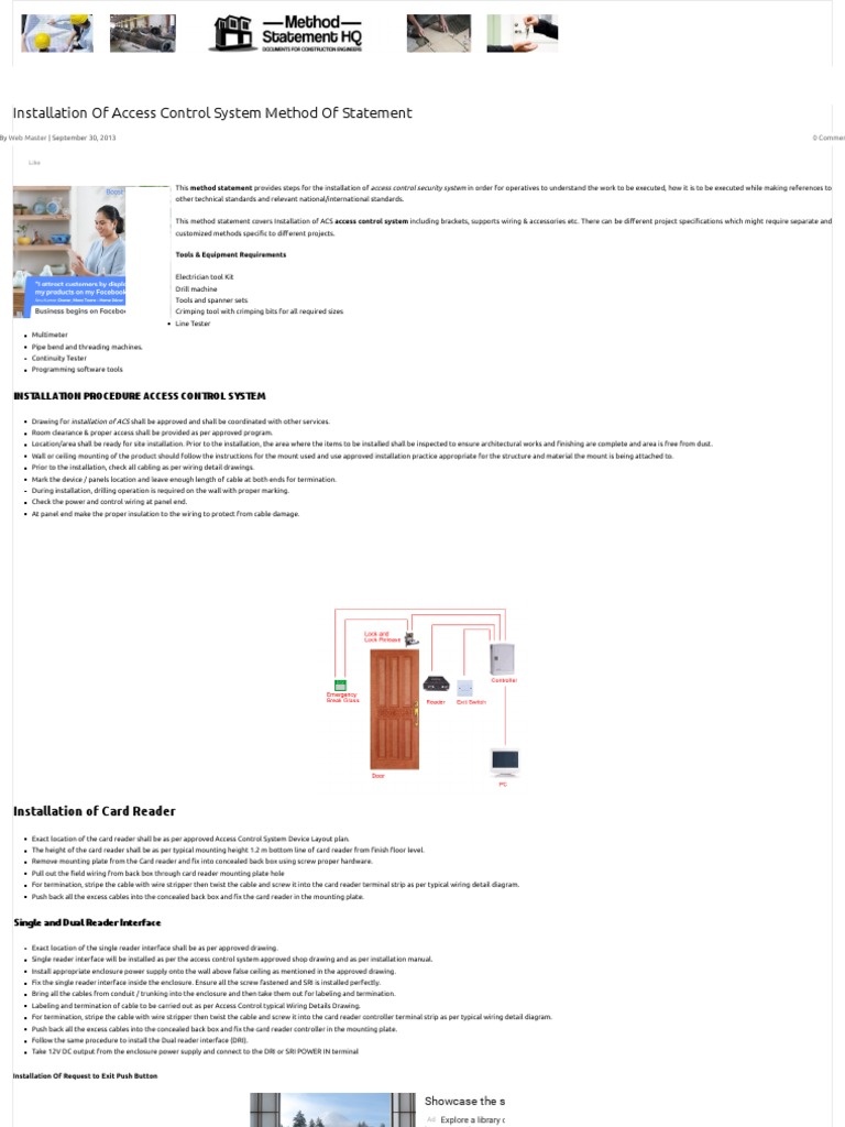 Access Control System | PDF | Electrical Wiring | Access Control
