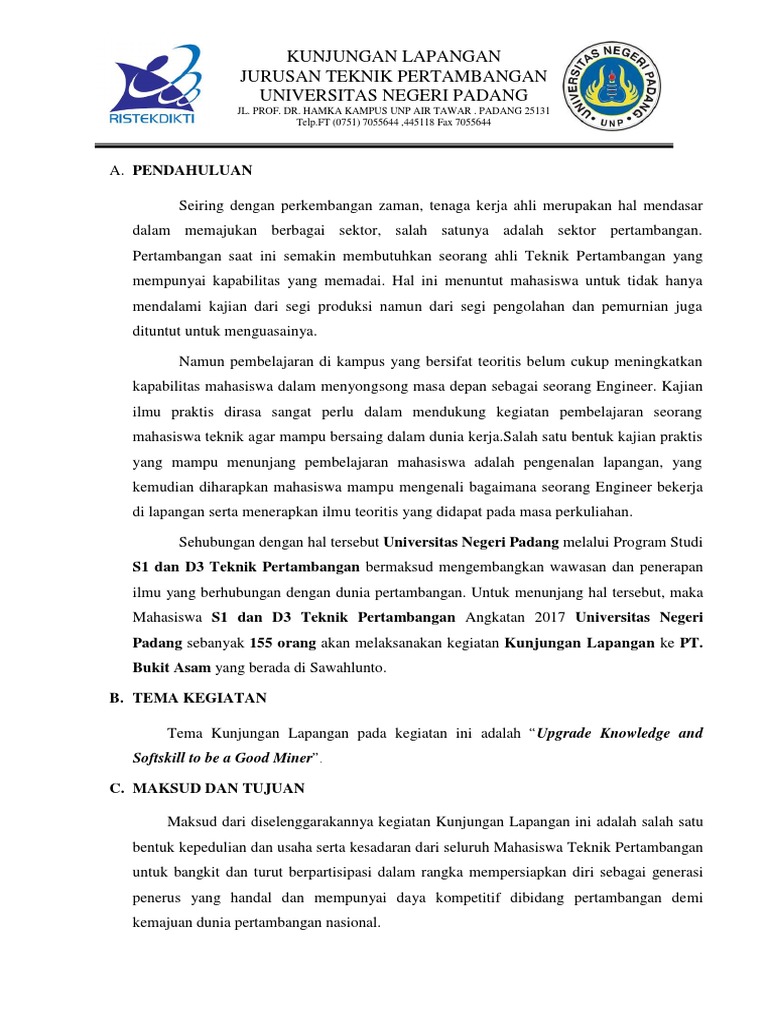 Proposal Kunjungan Industri 2017 Fix (22222 | PDF