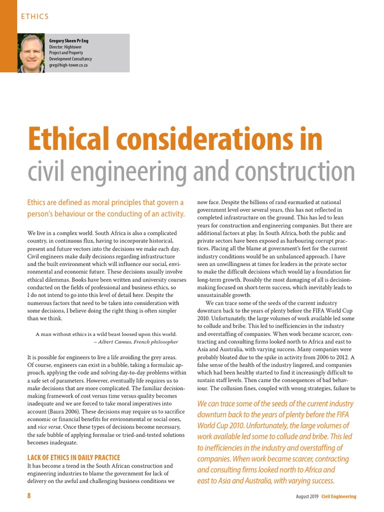 Ethical Considerations in Civil Engineering and Construction | Business ...