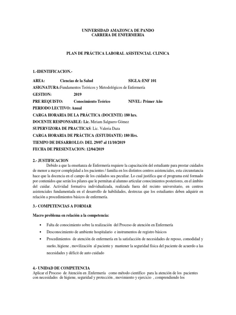 Plan de Practica Laboral Fundamentos Teoricos y Metodologicos de ... Plan de Practica Laboral Fundamentos Teoricos y Metodologicos de ...