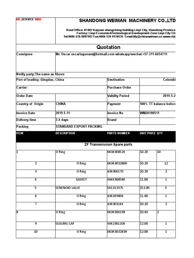 Quotation | Download Free PDF | Manufactured Goods | Machines