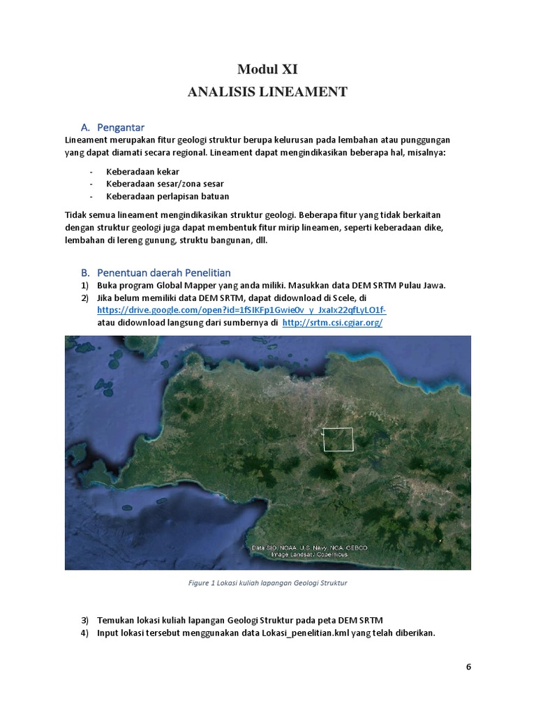Modul Praktikum Geologi Struktur 11 - Praktikum Lineament | PDF