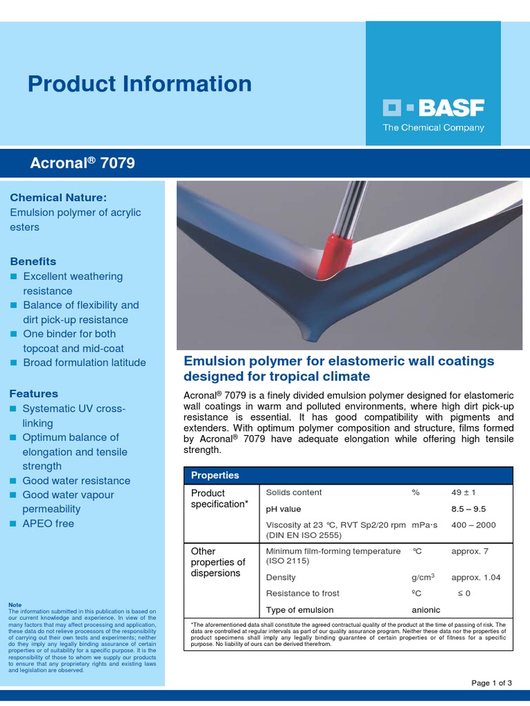 Acronal 7079 PI EDA | PDF | Paint | Materials