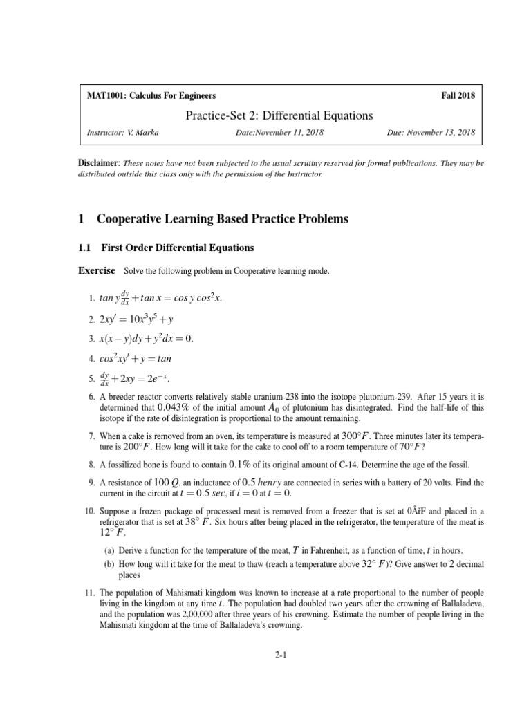 MAT1001 Practice-M5L3 | PDF | Oscillation | Fahrenheit