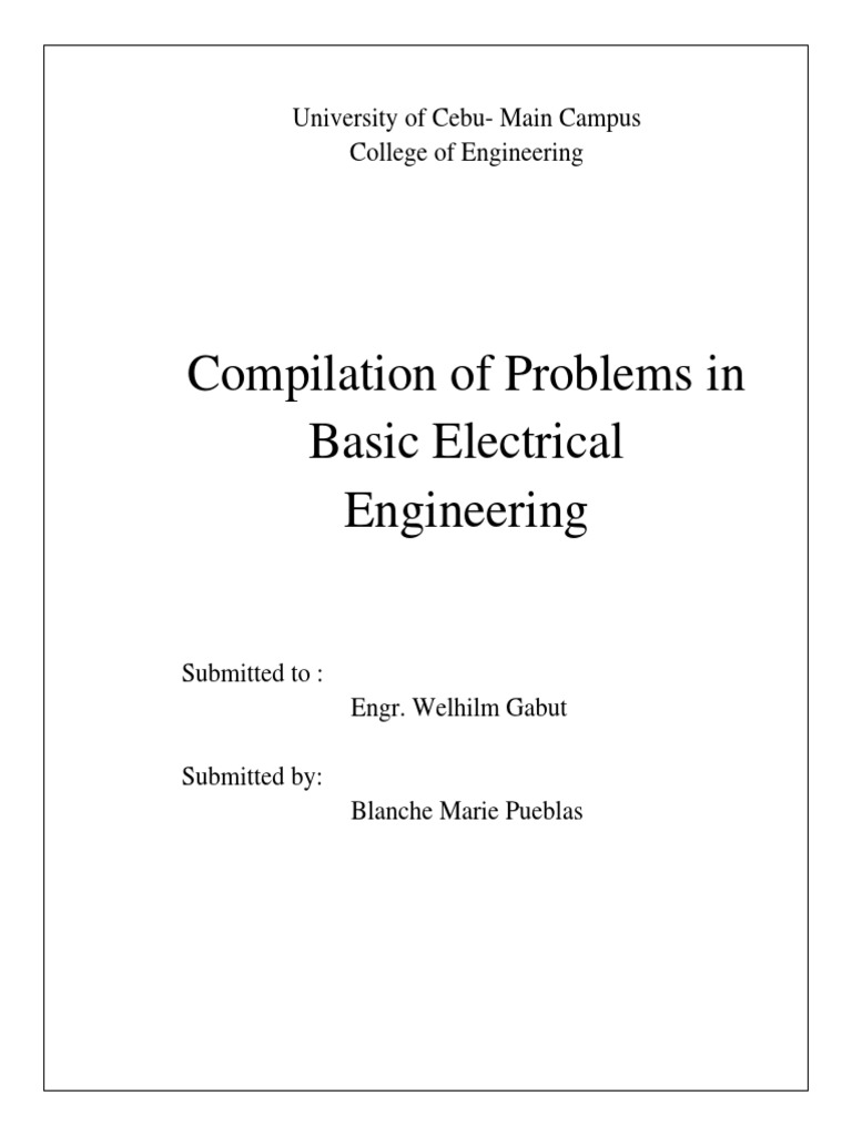 Basic Electrical Engineering Practice Problems | PDF | Series And ...
