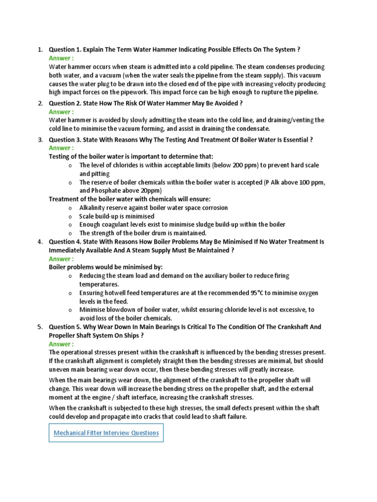 Marine Engineering Interview Insights | PDF | Fatigue (Material) | Fracture