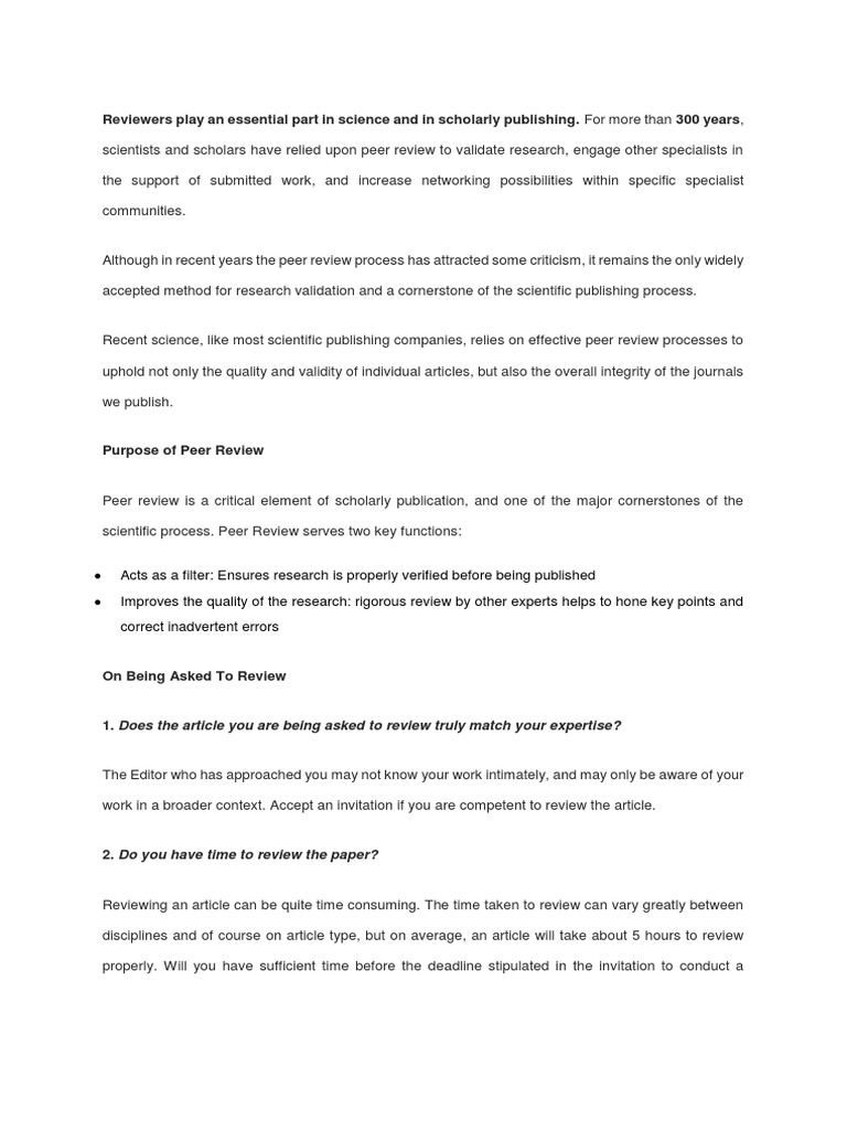 Reviewers Guide | PDF | Scientific Method | Statistics