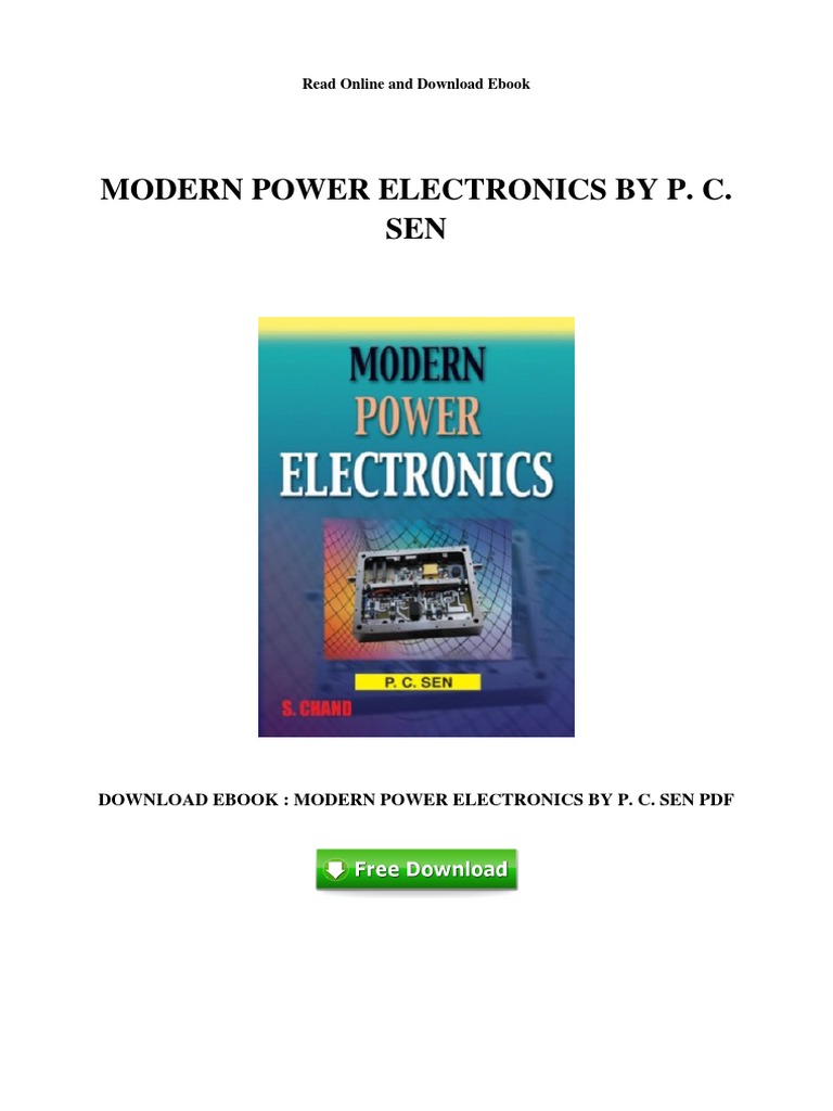 Modern Power Electronics by P C Sen | PDF | E Books | Books