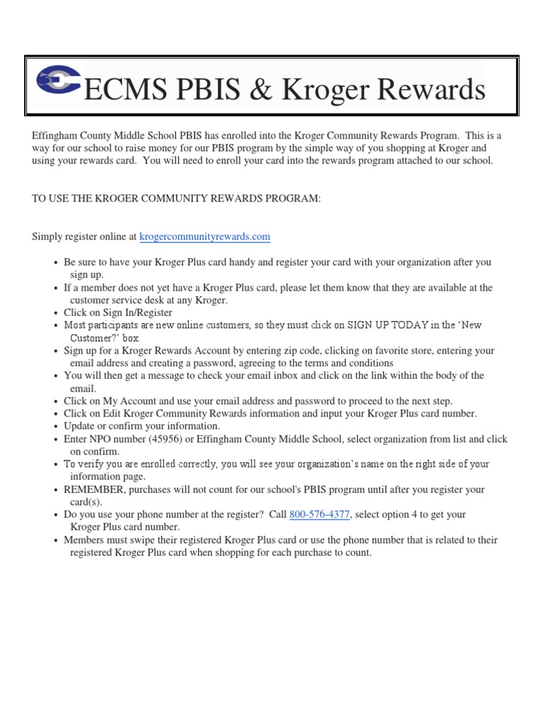 Kroger Rewards Parent Letter | PDF | Loyalty Program | Retailing