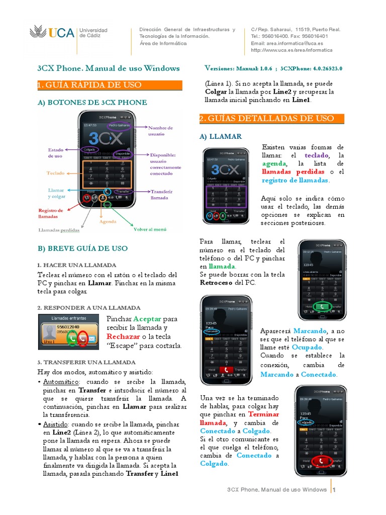 Manual de 3CX Phone para Windows | PDF | Archivo de computadora | Teclado