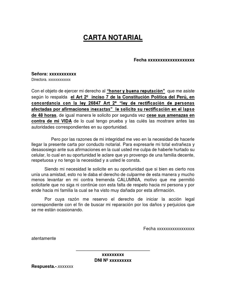 Carta NOTARIAL Buena Reputacion | PDF Carta NOTARIAL Buena Reputacion | PDF