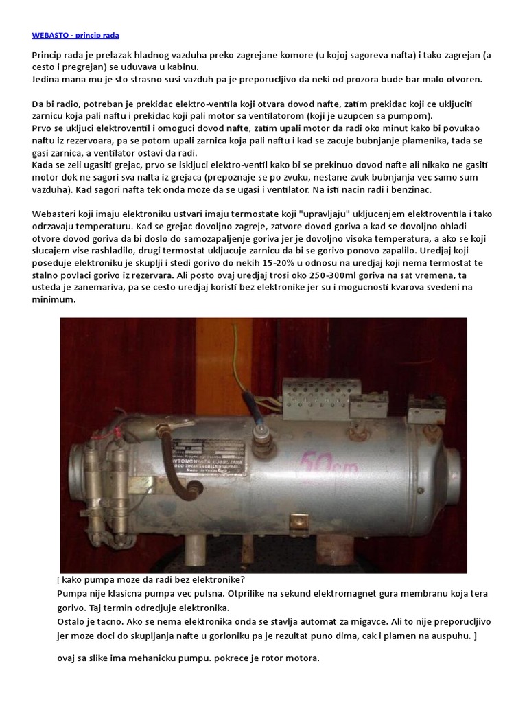 WEBASTO - Princip | PDF