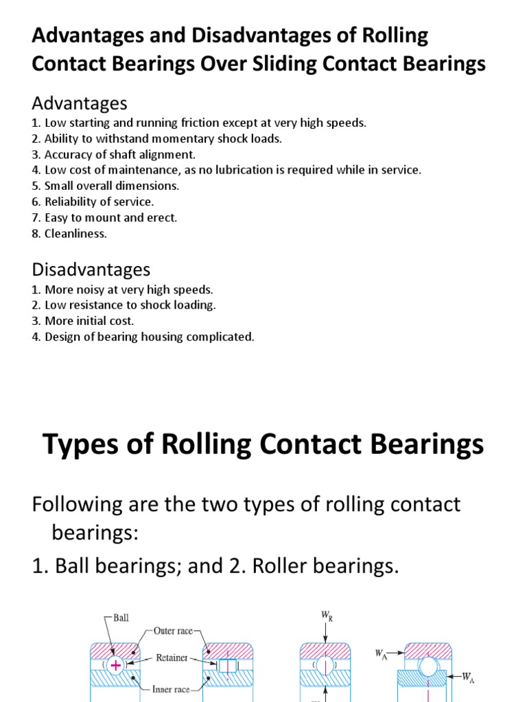 Rolling vs Sliding Bearings: Advantages & Types | PDF | Bearing ...