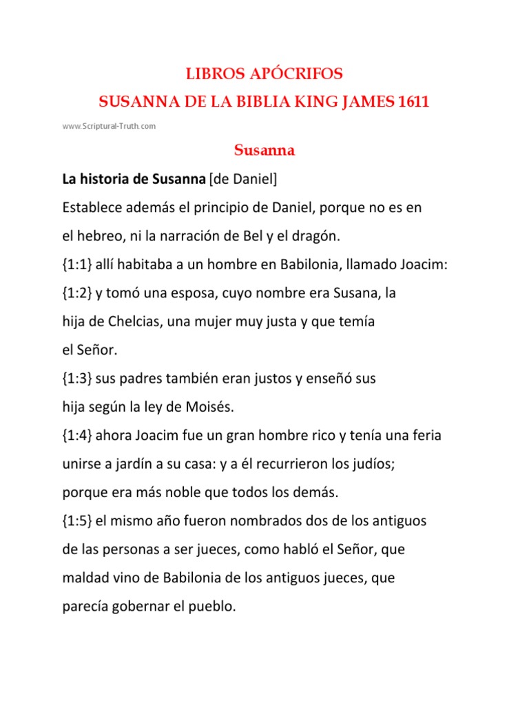 Apocrypha Susanna in Spanish Spain Libros Apócrifos | PDF | Biblia ...