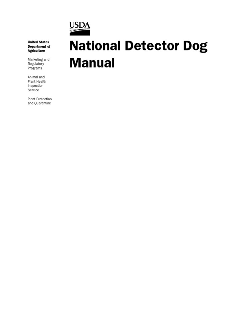 National Detector Dog Manual PDF | PDF | First Aid | Leash