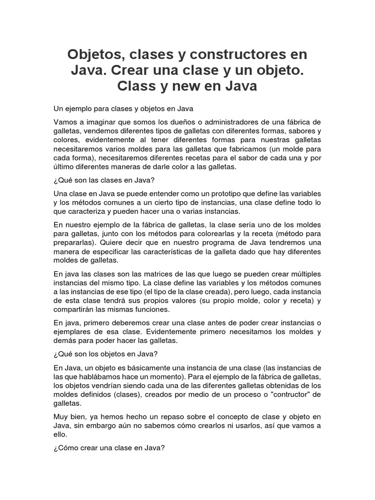 Objetos Java Pdf Objeto Informática Java Lenguaje De Programación