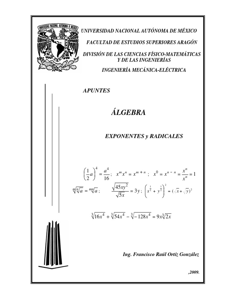 Fundamentos de exponentes y raíces en álgebra | PDF | Multiplicación ...